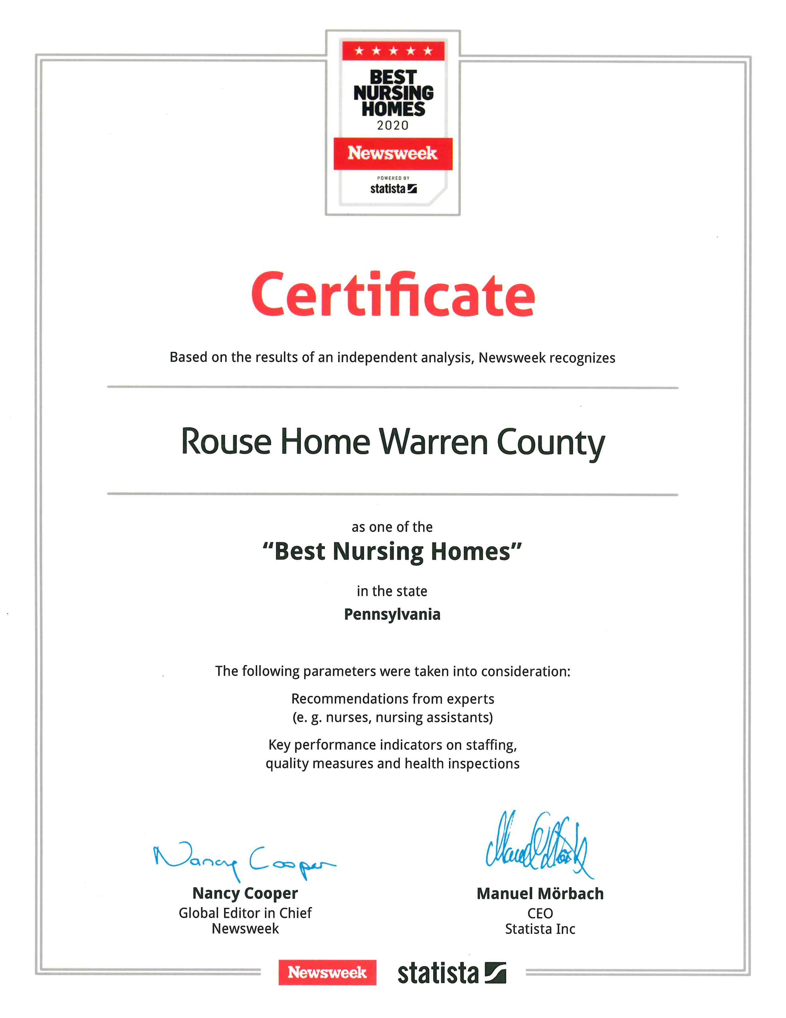 The Rouse Home among Newsweek’s Top Nursing Homes in Pennsylvania ...